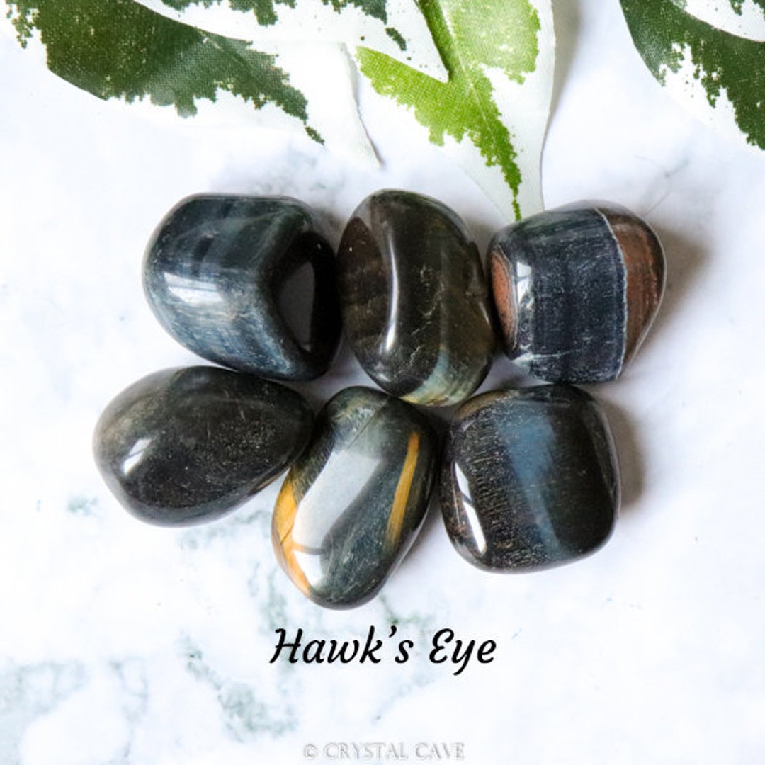 Hawk's Eye blue Tiger's Eye Crystal Tumbled Stone Polished Stone ...