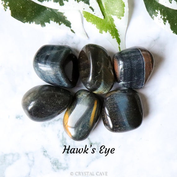 Hawk's Eye blue Tiger's Eye Crystal Tumbled Stone - Etsy