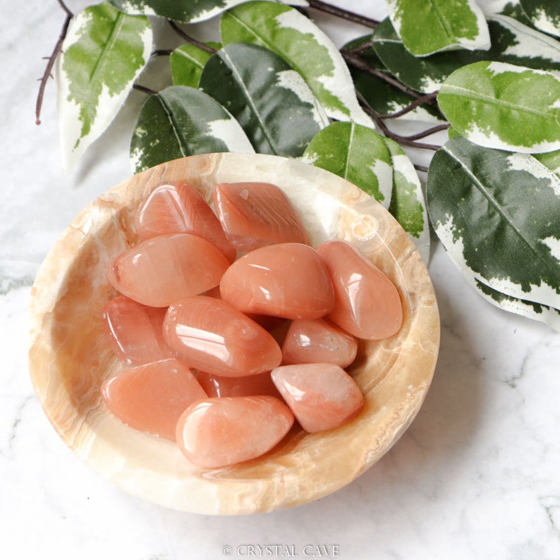 Red Calcite Crystal Tumbled Stone Polished Stone - Etsy