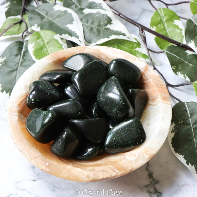 Green Goldstone Crystal - Tumbled Stone - Polished Stone - Gemstone ...