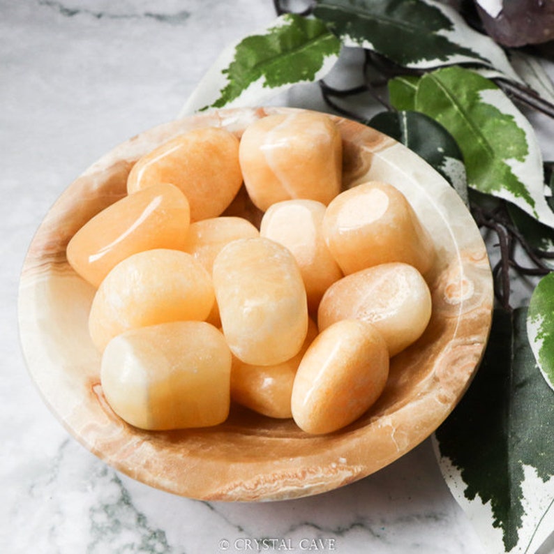 Yellow Calcite Crystal Tumbled Stone Polished Stone | Etsy