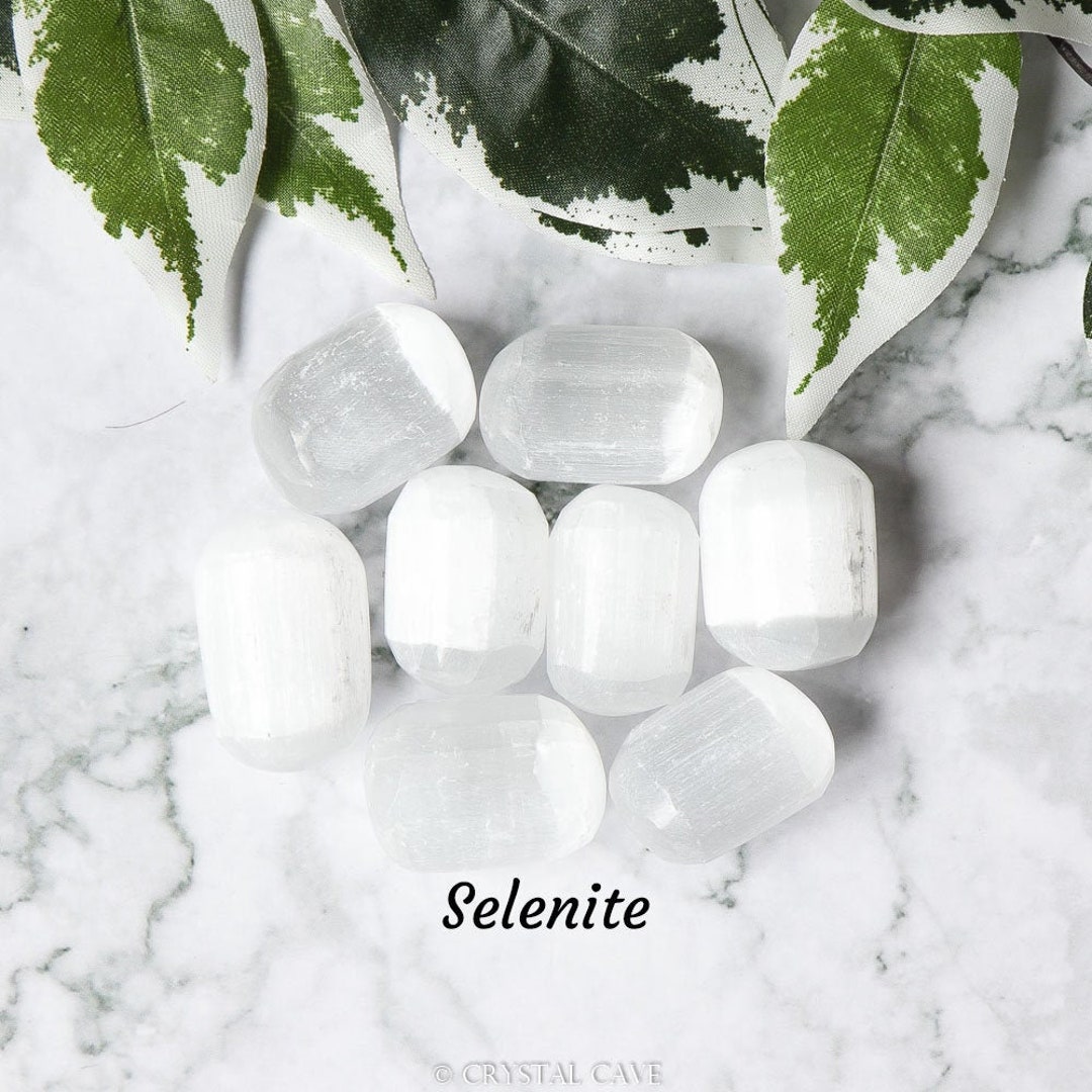Selenite Crystal - Tumbled Stone Polished Gemstone / Spirituality Light ...