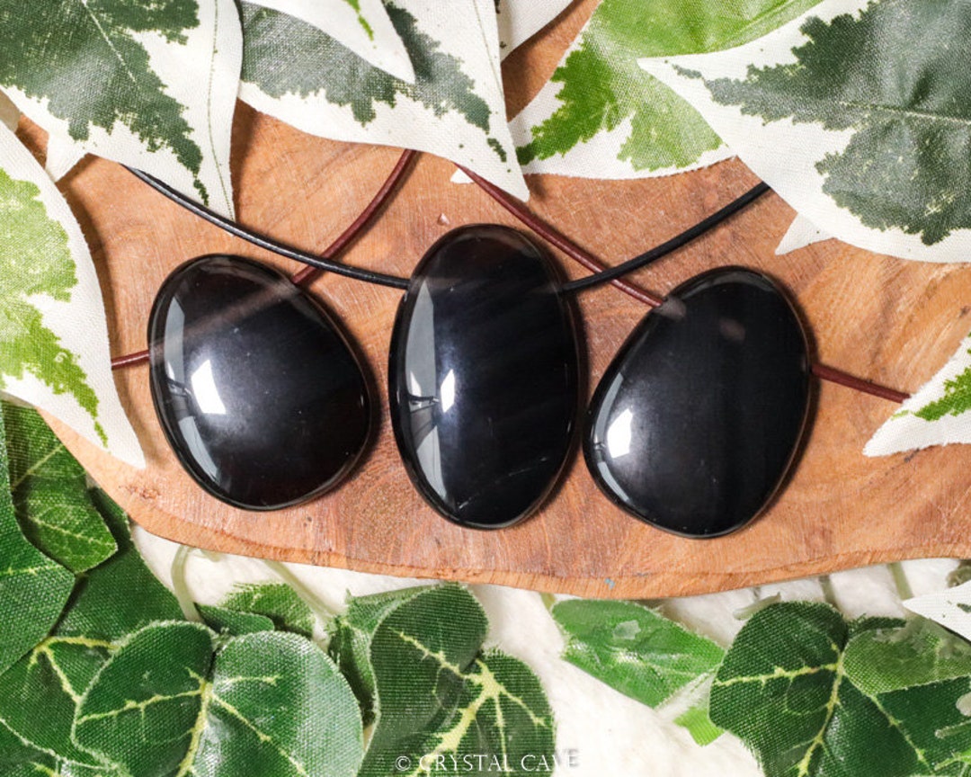 Midnight Lace Obsidian Necklace Pendant Polished Large - Drilled Stone ...