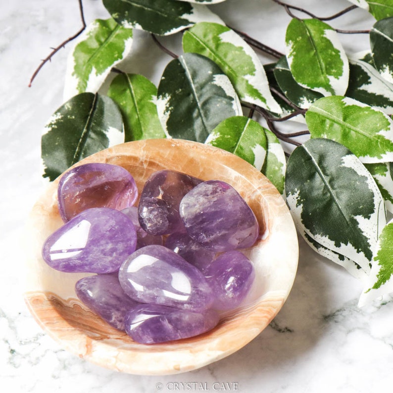 Amethist Edelsteen Trommelsteen Knuffelsteen / Steen - Etsy Nederland