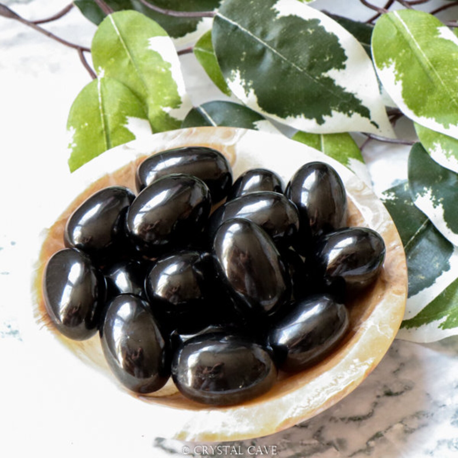 Jet Crystal Tumbled Stone Polished Stone Gemstone / Against Headaches ...