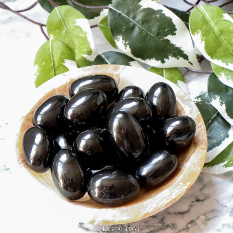 Jet Crystal Tumbled Stone Polished Stone Gemstone / - Etsy