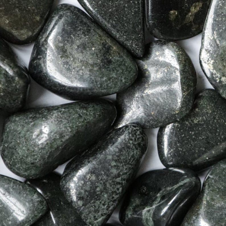 Midnight Lemurian Jade Crystal - Jadeite Tumbled Stone - Polished Stone ...