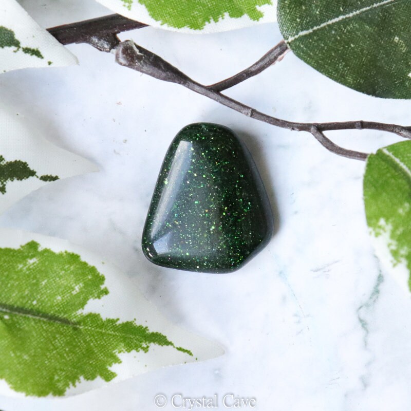 Green Goldstone Crystal - Tumbled Stone - Polished Stone - Gemstone ...
