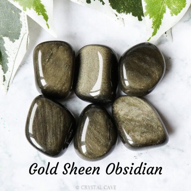 Gold Sheen Obsidian Crystal Tumbled Stone Polished Stone - Etsy