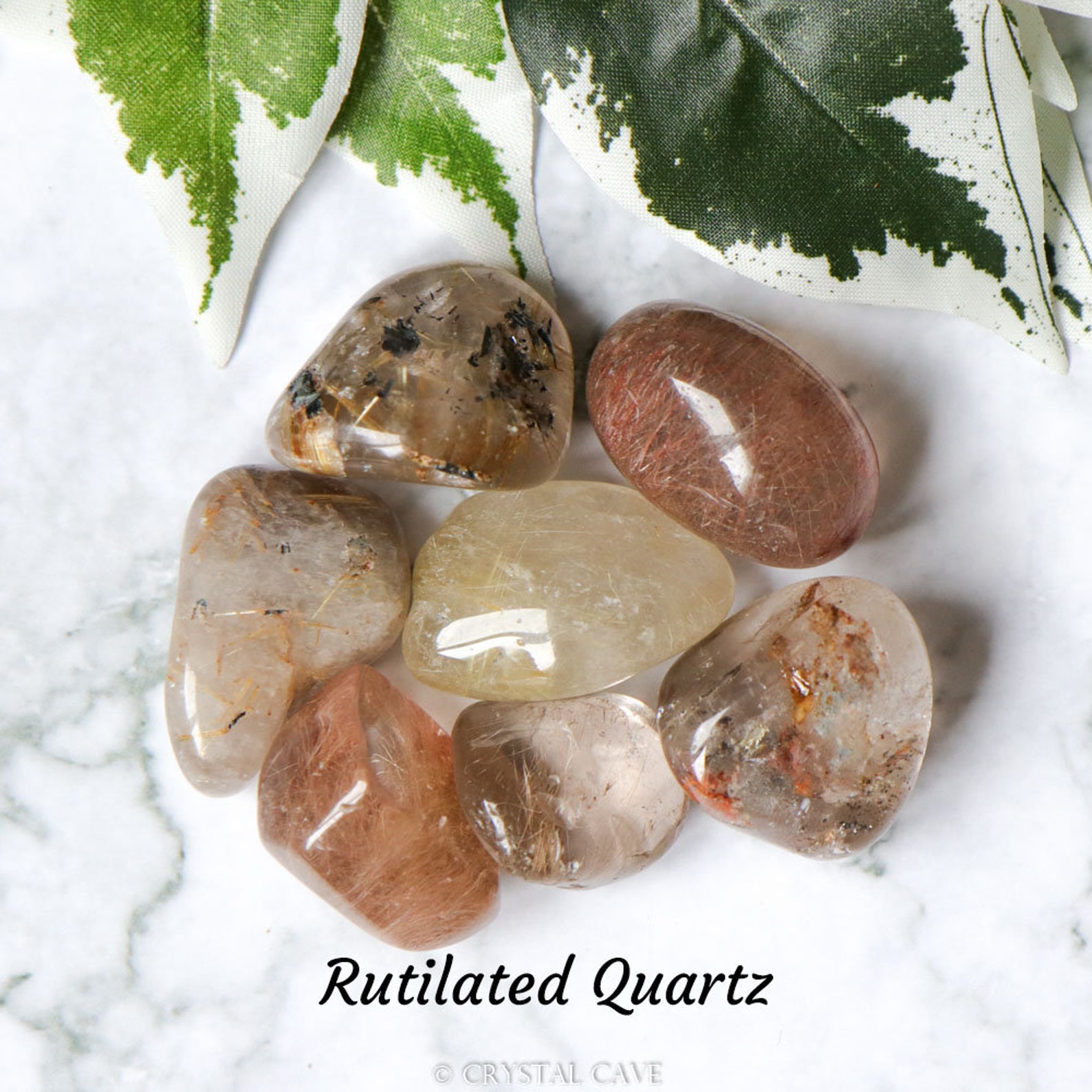 Rutilated Quartz Crystal Tumbled Stone Polished Stone - Etsy