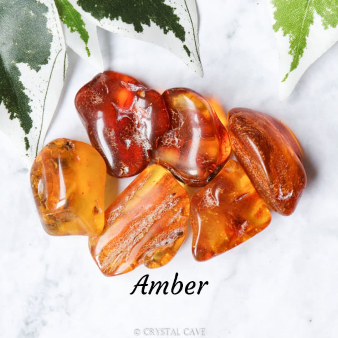 Genuine Baltic Amber Crystal - Tumbled Stone Polished Gemstone Fossil ...
