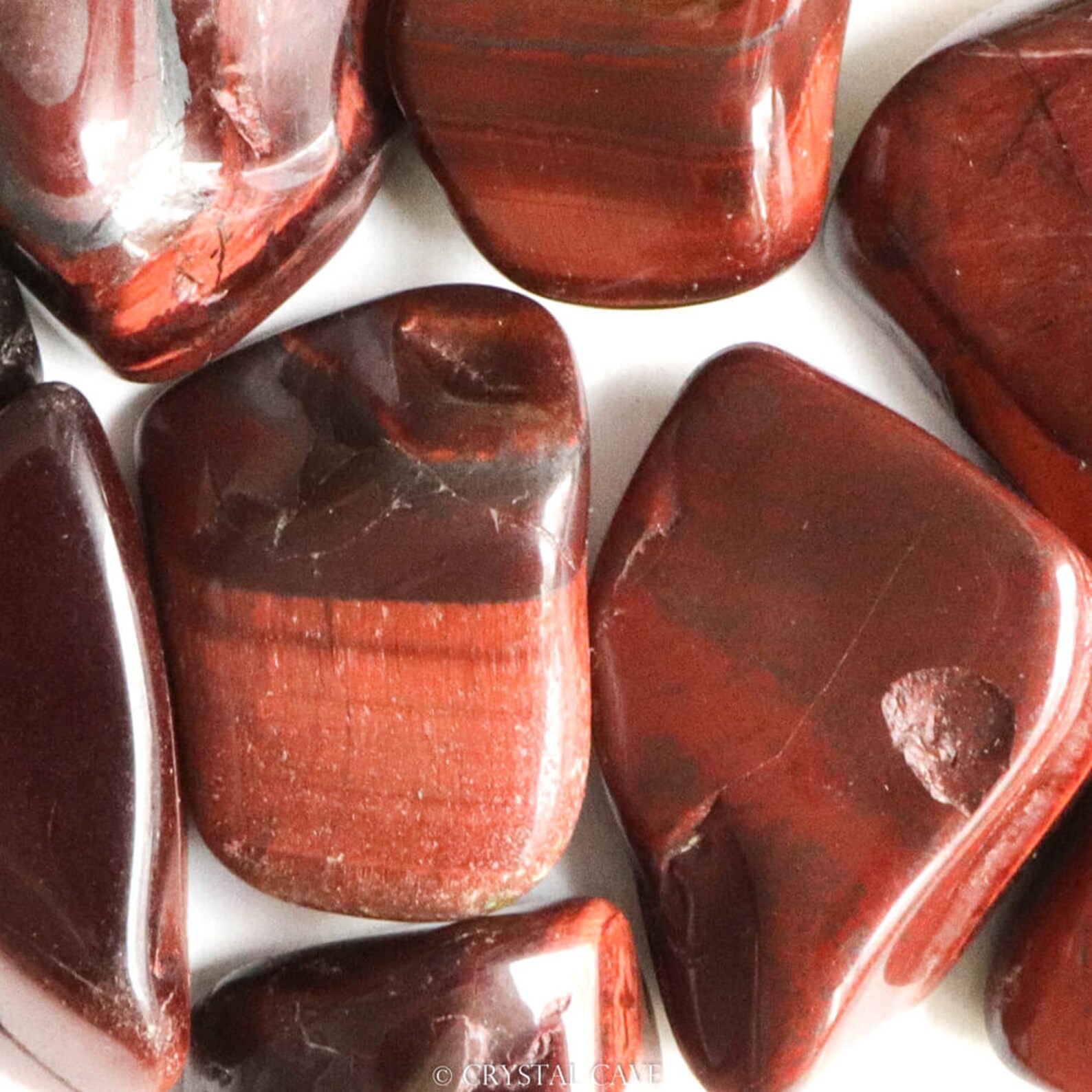 Red Tiger's Eye Ox Eye Crystal Tumbled Stone Polished Gemstone ...