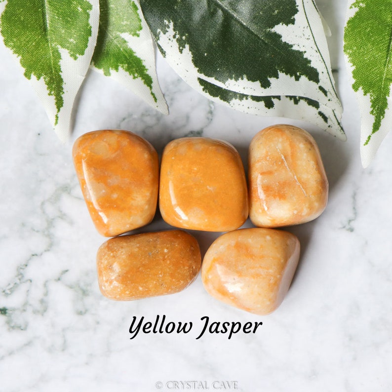 Yellow Jasper Crystal - Tumbled Stone Polished Gemstone / Happiness ...