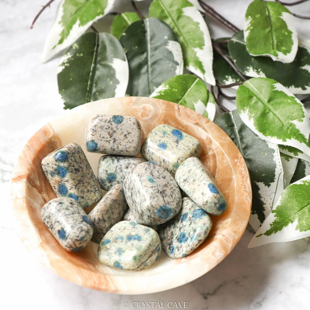 K2 Stone Azurite in Granite Crystal - Tumbled Stone Polished Gemstone ...
