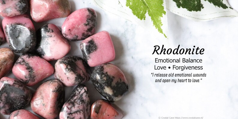 Rhodonite Crystal Tumbled Stone Polished Stone Gemstone | Etsy