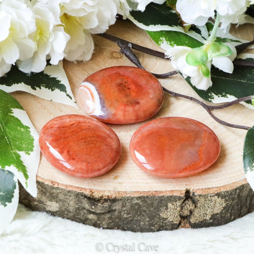 Snakeskin Agate Pocket Stone - Palm Stone - Hand Stone Cabochon Natural ...