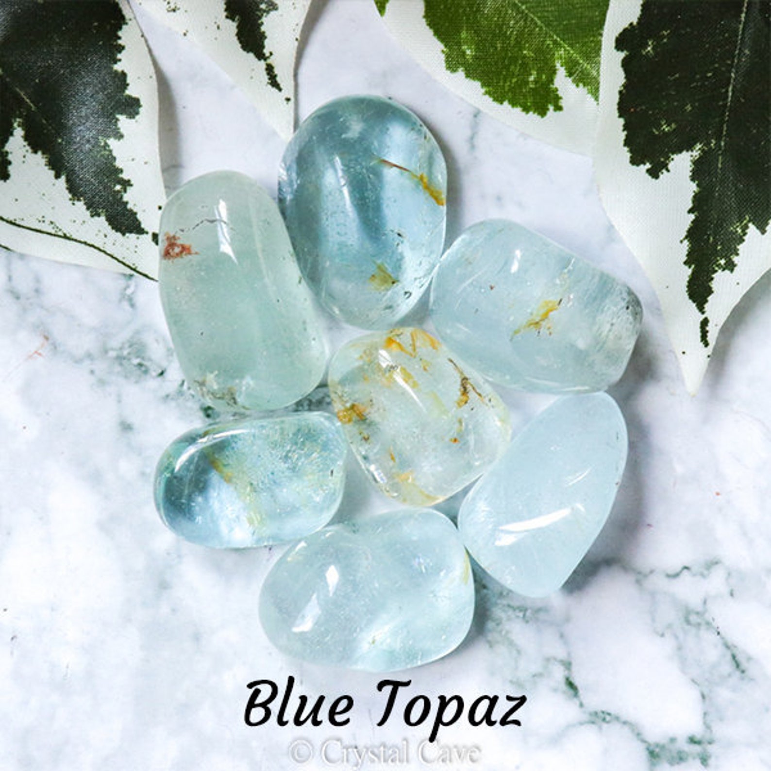Blue Topaz Crystal - Tumbled Stone Polished Gemstone / Concentration ...