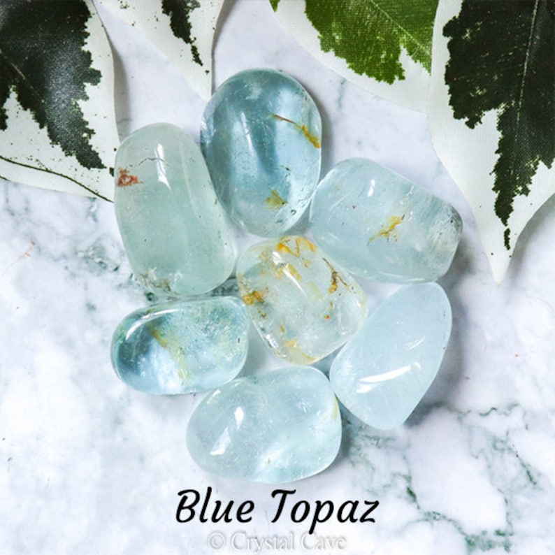 Blue Topaz Crystal Tumbled Stone Polished Stone Gemstone - Etsy