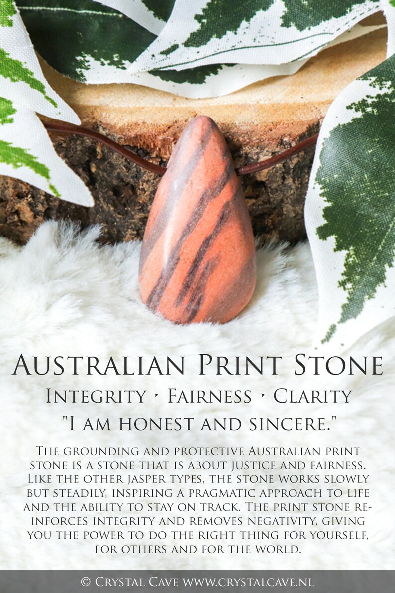 Australian Print Stone Polished Necklace Pendant Drilled - Etsy