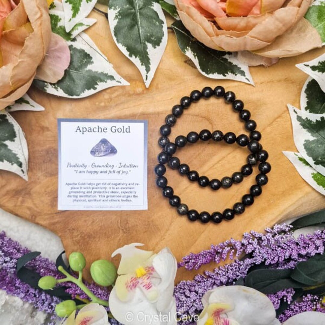 Apache Gold Bracelet / Round Beads 8mm High Grade Quality Genuine ...