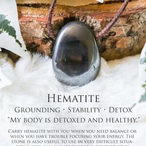 Hematite Polished Necklace Pendant - Drilled Stone Jewelery - Oval ...