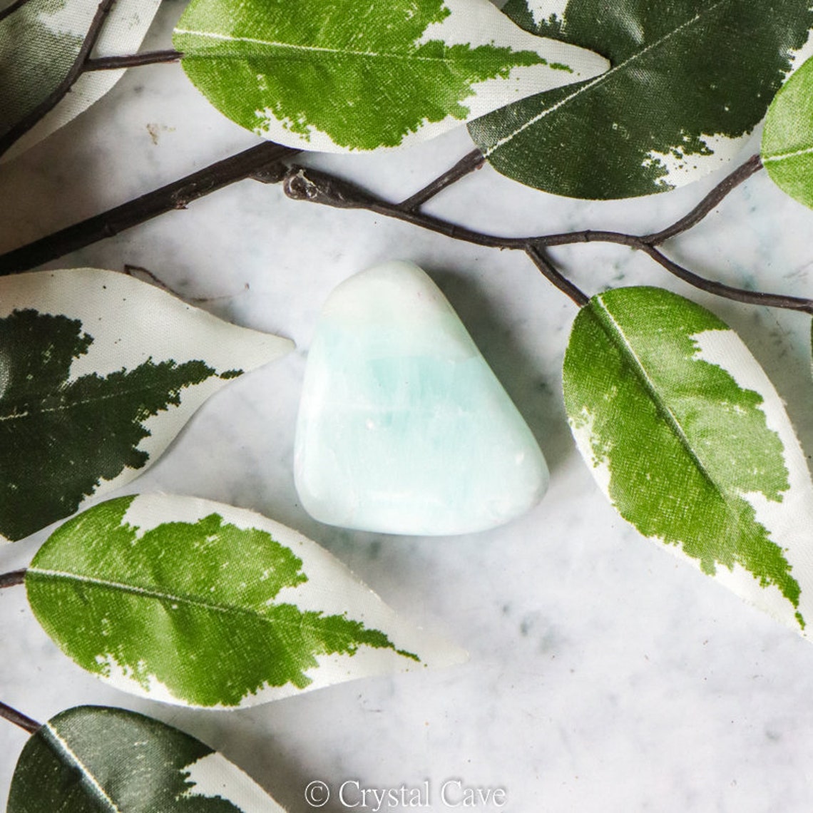 Caribbean Blue Calcite Crystal - Tumbled Stone - Polished Stone ...