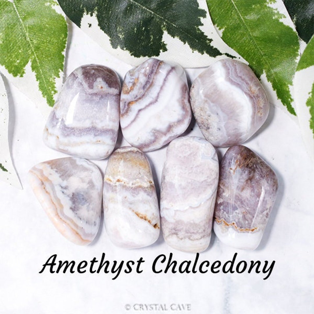 Amethyst Chalcedony Crystal Tumbled Stone Polished Gemstone / Insight ...