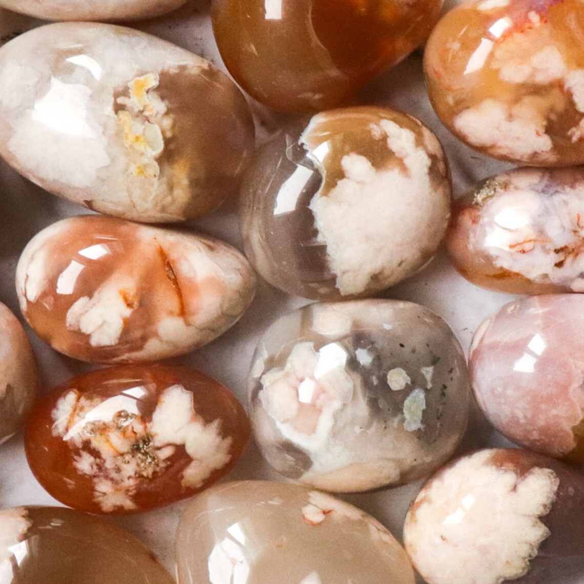 Flower Agate Crystal Tumbled Stone Polished Stone - Etsy