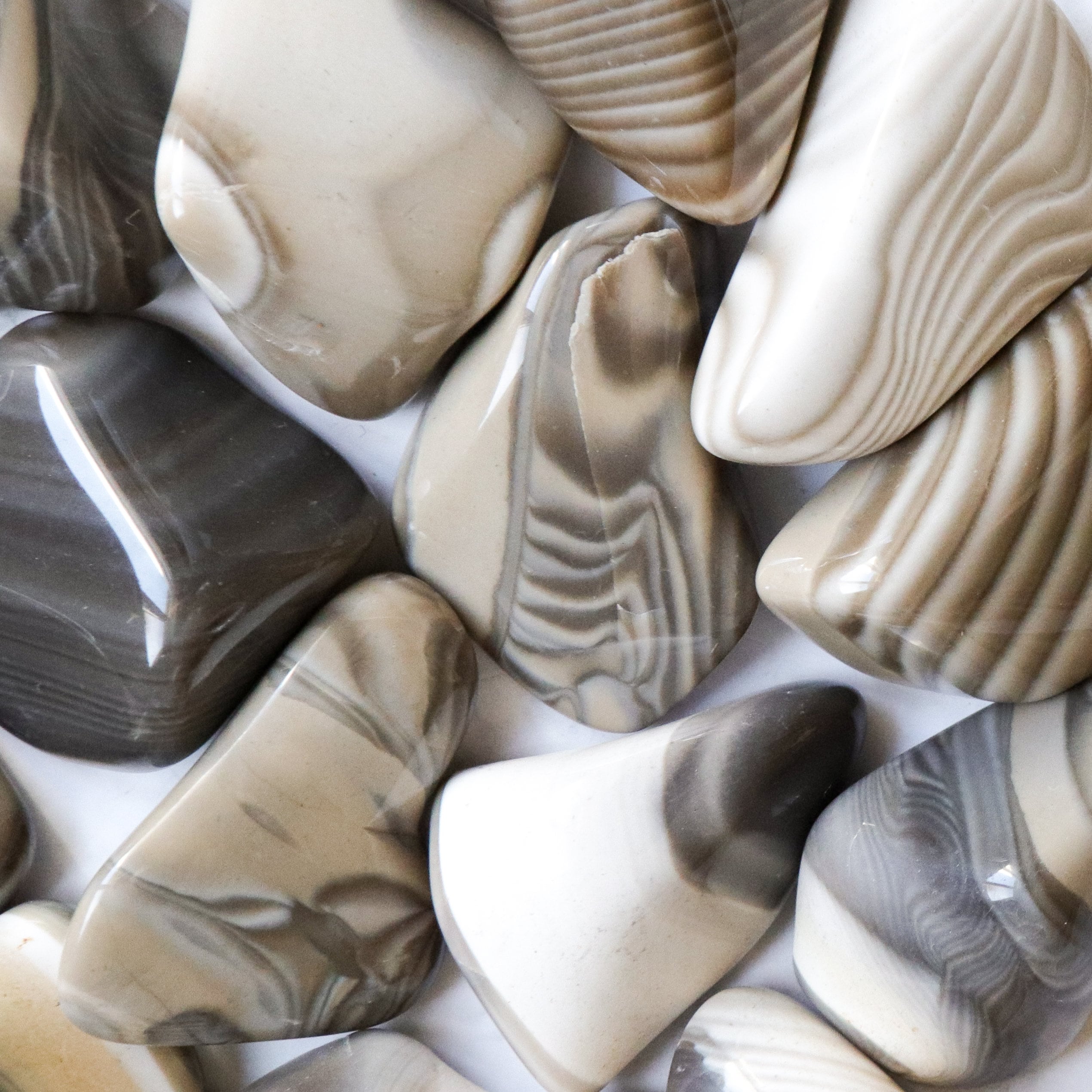 Banded Flint Fire Stone Crystal - Tumbled Stone Polished Gemstone ...