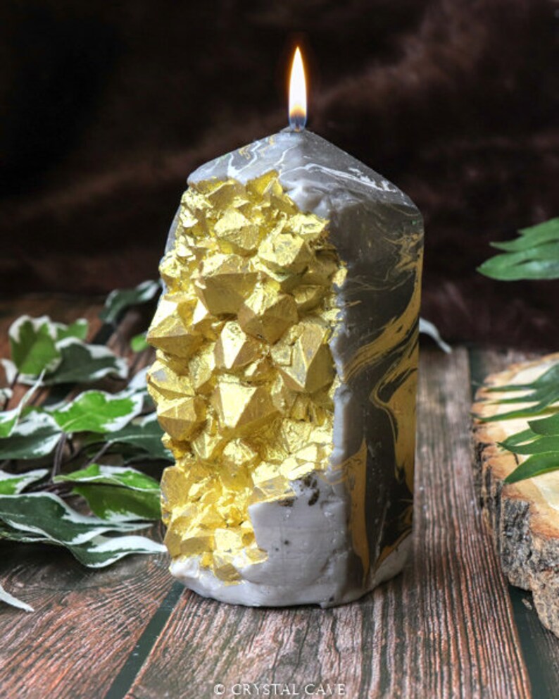Crystal Geode Point Candle / Customizable Unscented / Crystal | Etsy