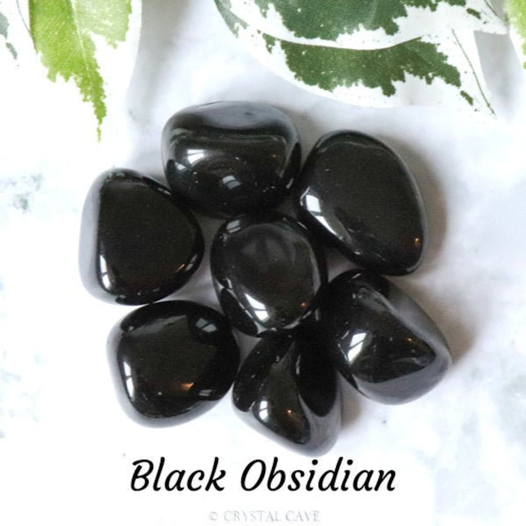 Black Obsidian Crystal - Tumbled Stone - Polished Stone - Gemstone ...