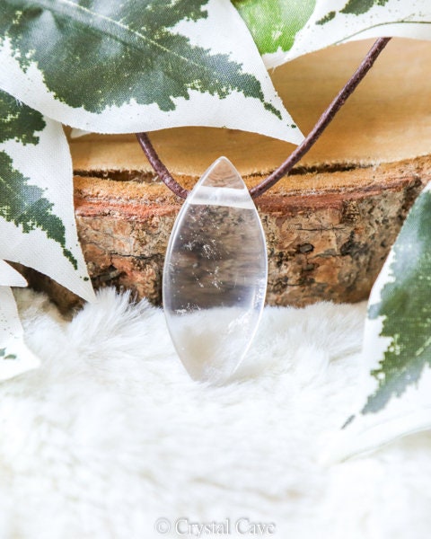 Rock Crystal Quartz Polished Necklace Pendant Drilled Stone | Etsy