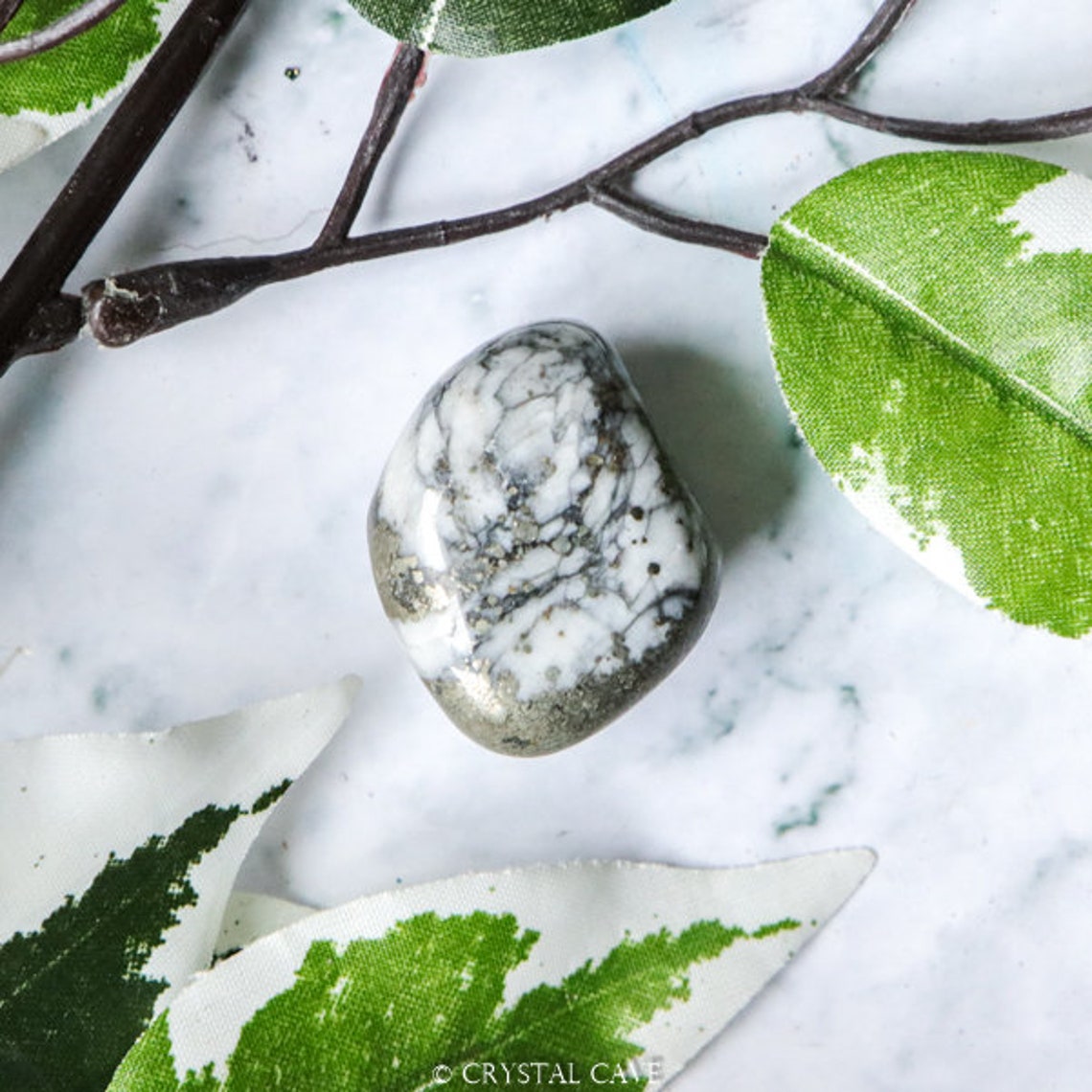 Pyrite in Dolomite Crystal - Tumbled Stone - Polished Gemstone Sugar ...