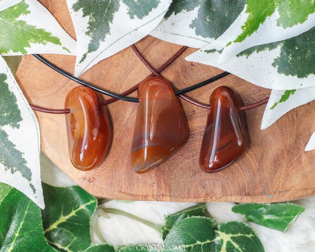 Sard Polished Necklace Pendant - Sarder Drilled Stone Jewelry Free Bead ...