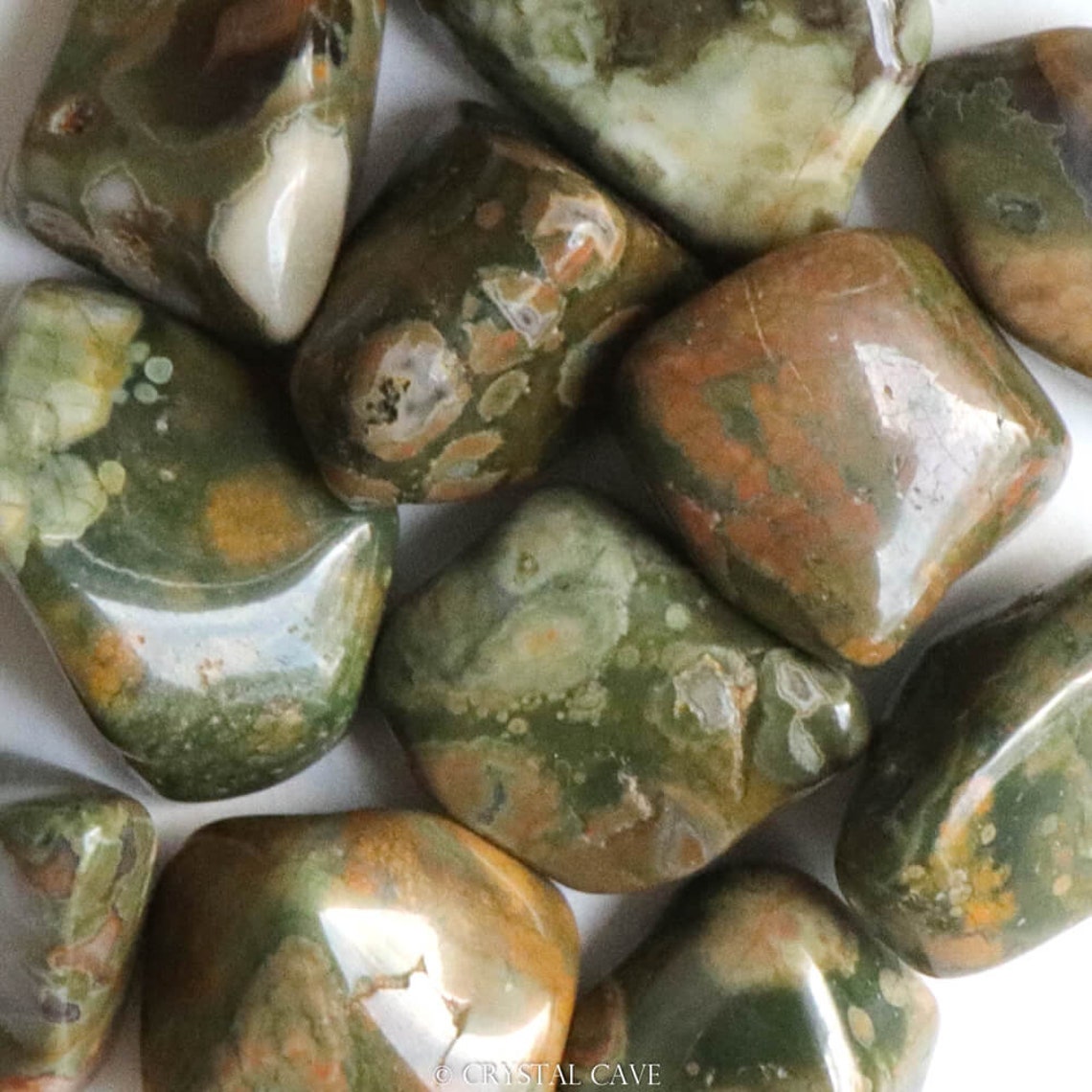 Rhyolite Crystal Tumbled Stone Polished Stone Rainforest - Etsy