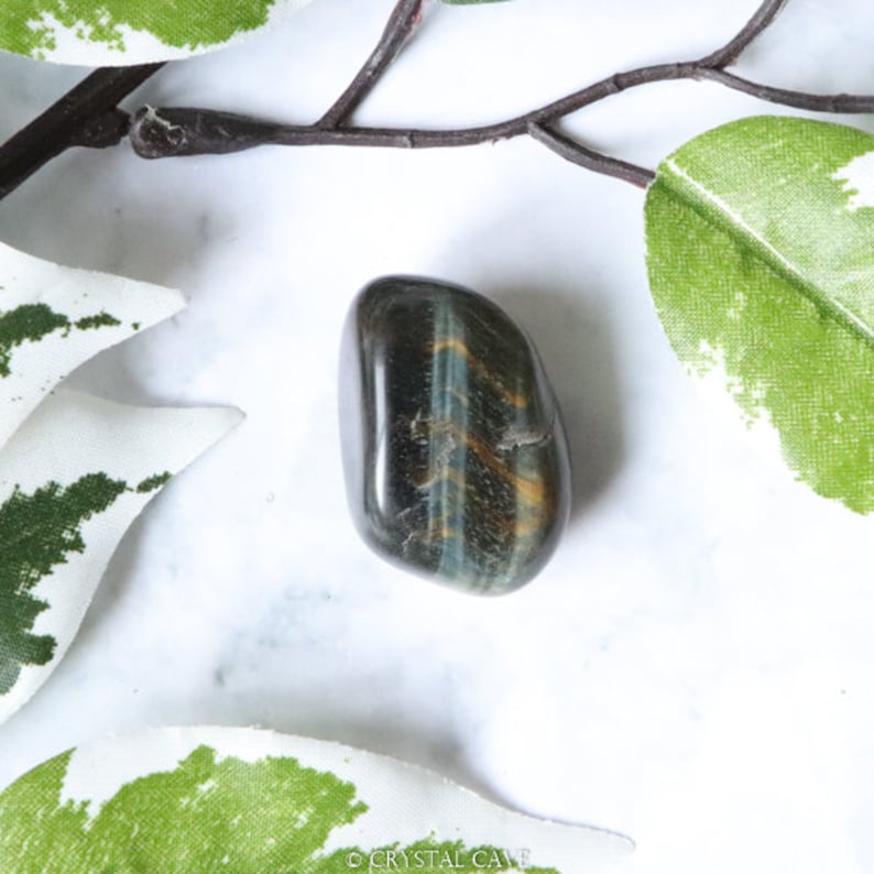 Hawk's Eye blue Tiger's Eye Crystal Tumbled Stone - Etsy