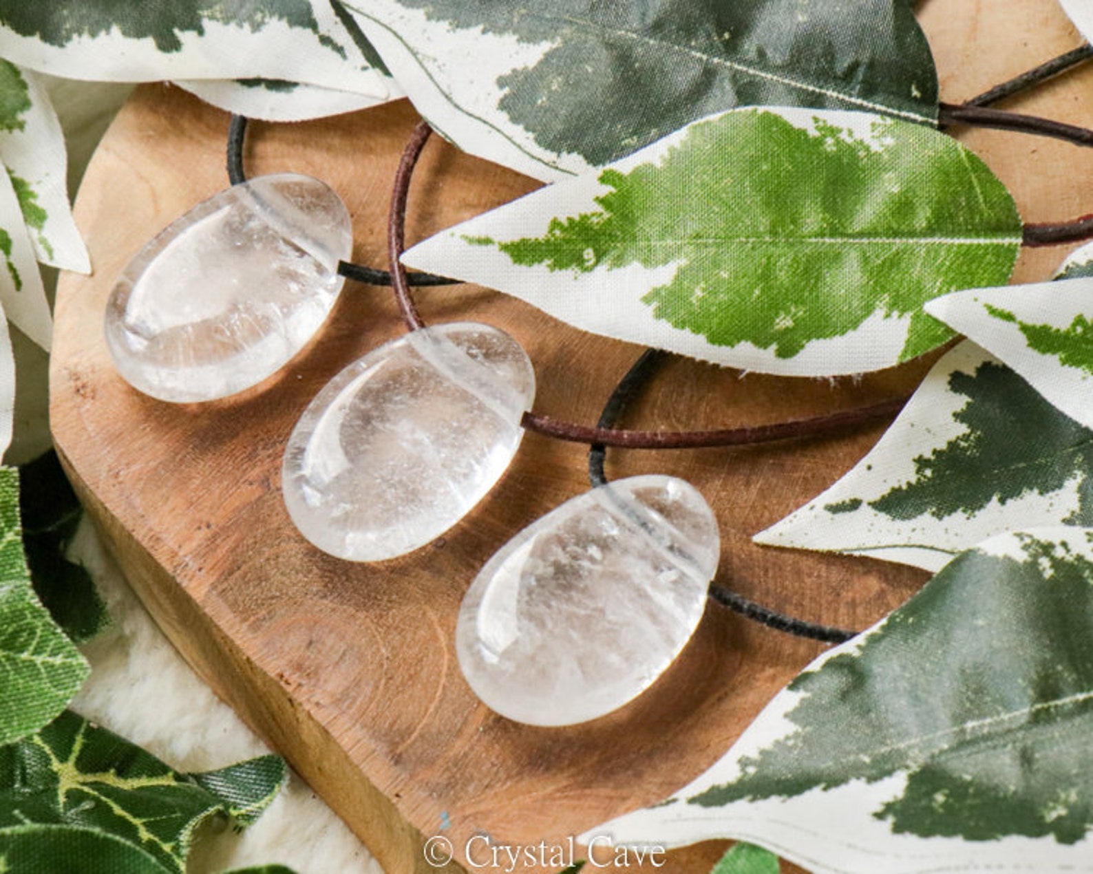Rock Crystal Quartz Polished Necklace Pendant Drilled Stone | Etsy