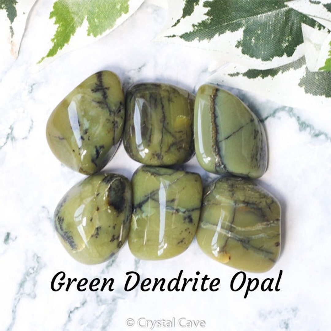 Green Dendrite Opal Merlinite Crystal - Tumbled Stone - Polished ...