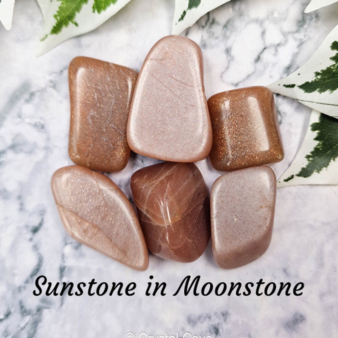 Sunstone Moonstone Crystal - Tumbled Stone Polished Gemstone / Duality ...