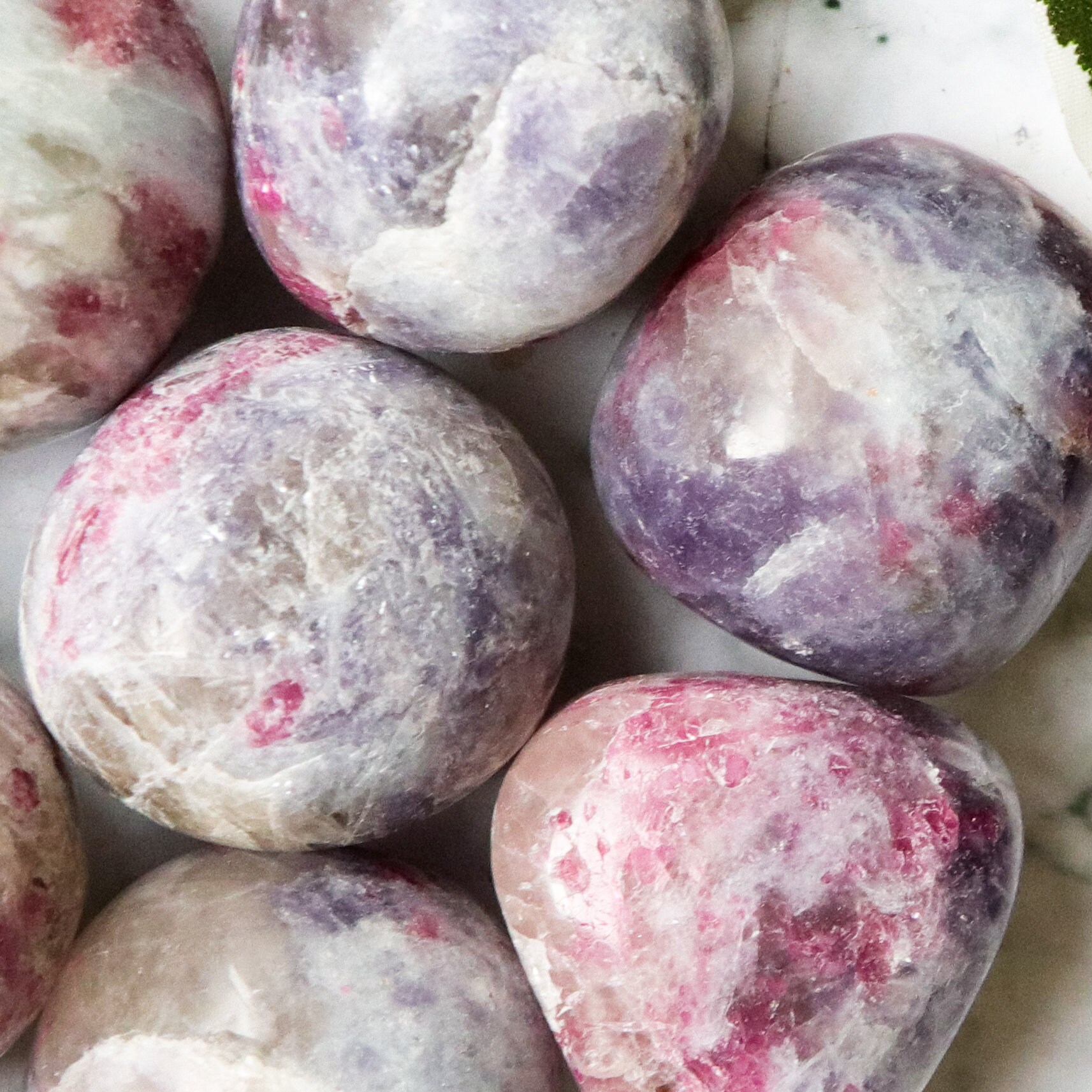 Rubellite & Lepidolite in Feldspar Crystal Tumbled Stone | Etsy