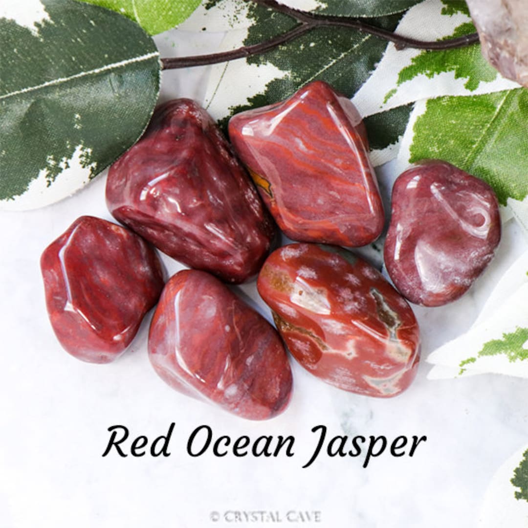 Red Ocean Jasper Crystal - Tumbled Stone Polished Gemstone / Positivity ...