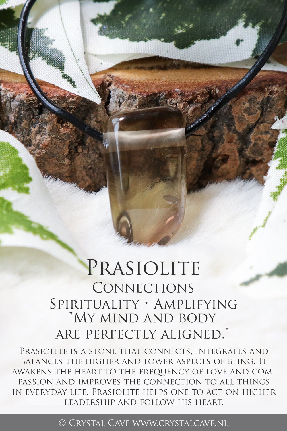 Prasiolite Polished Necklace Pendant - Drilled Stone Jewelry Free Bead ...