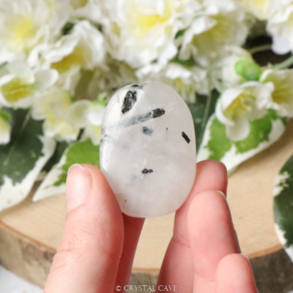 Tourmaline Quartz Pocket Stone - Palm Stone - Hand Stone Cabochon ...