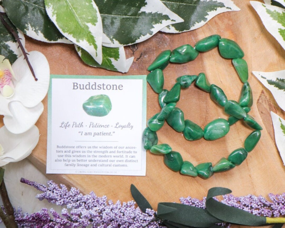 Buddstone Tumbled Stone Bracelet / Barock Round Smooth Beads Genuine ...