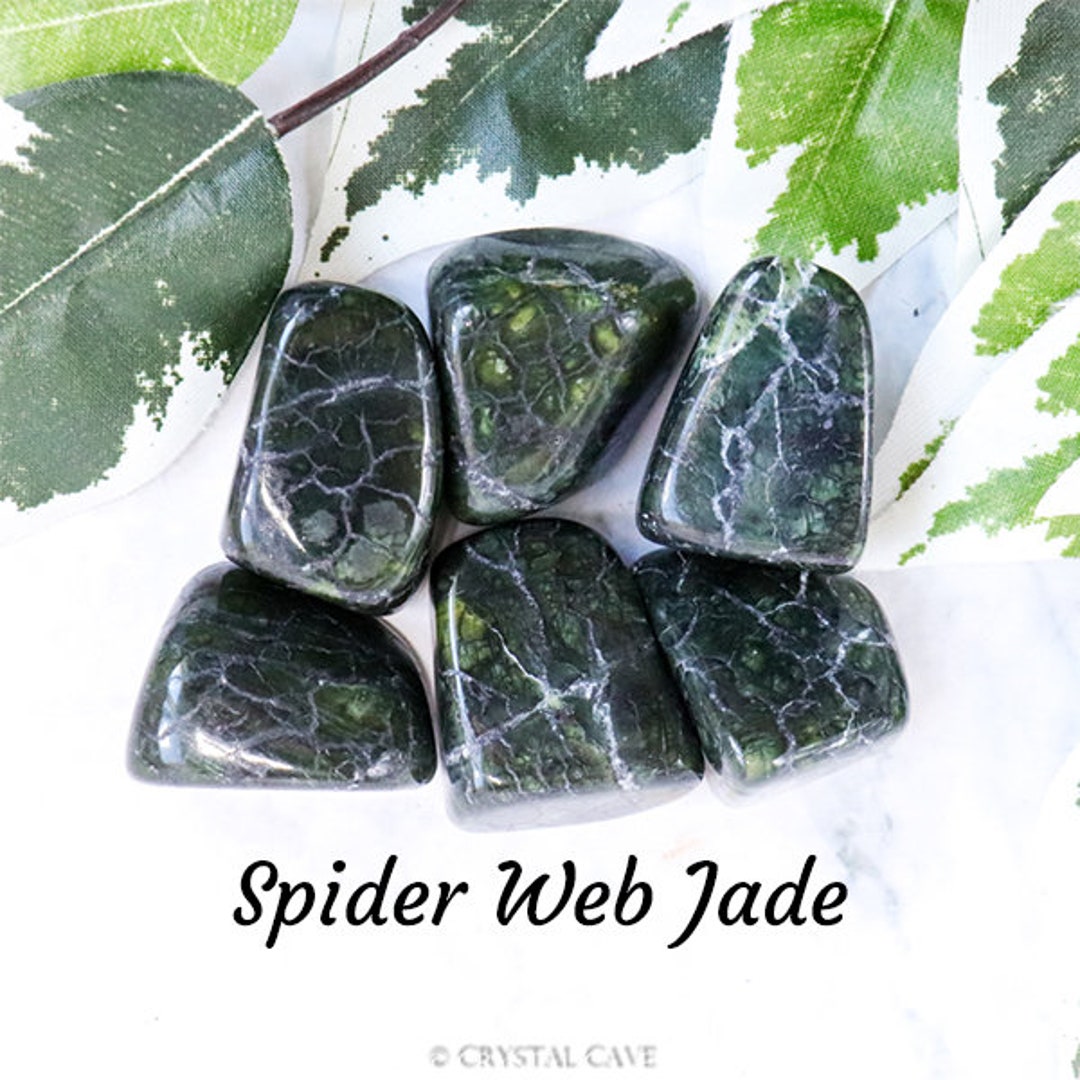 Spider Web Jade Crystal Tumbled Stone Polished Gemstone / Cleansing ...
