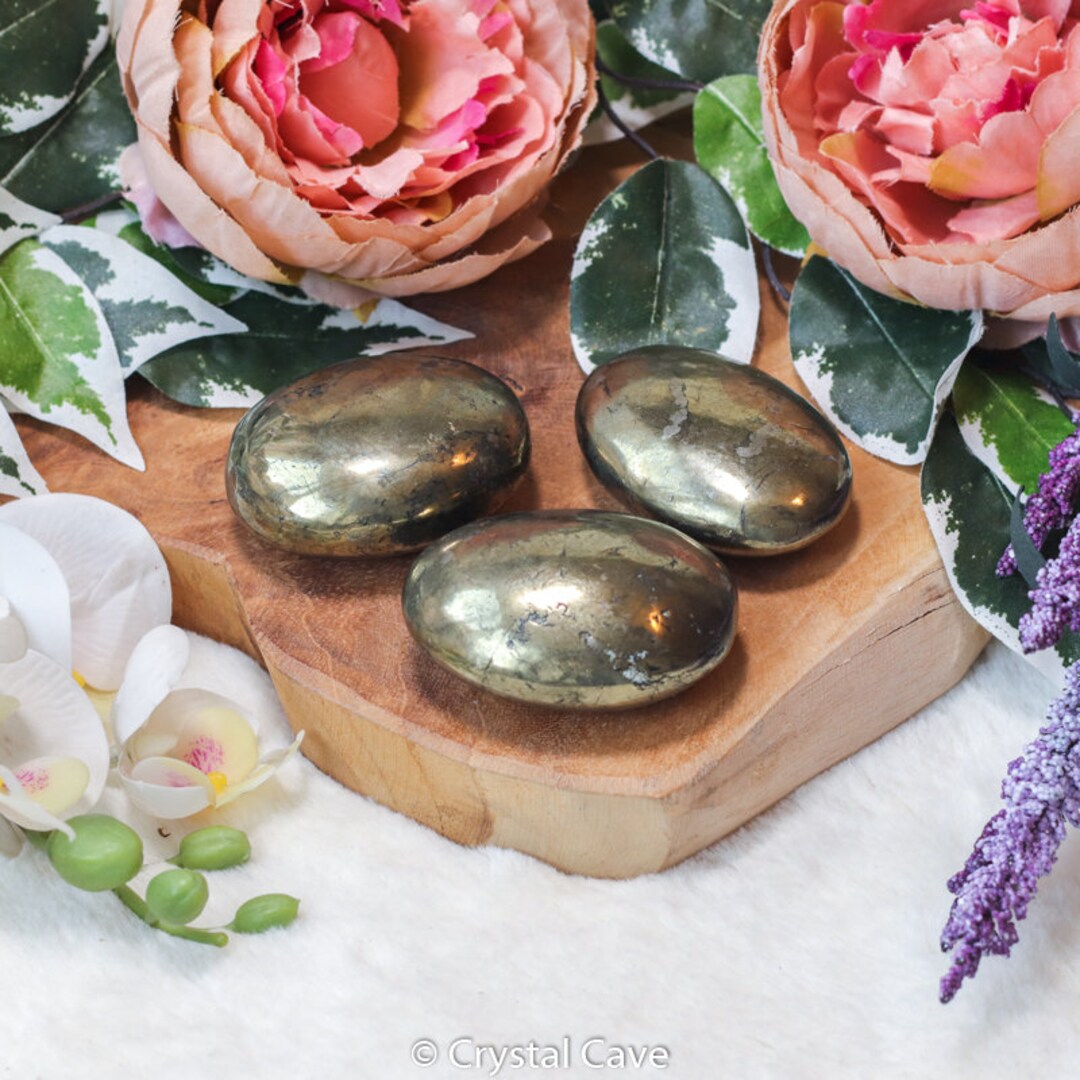 Chalcopyrite Palm Stone - Jumbo Hand Large Massage Polished Gemstone ...