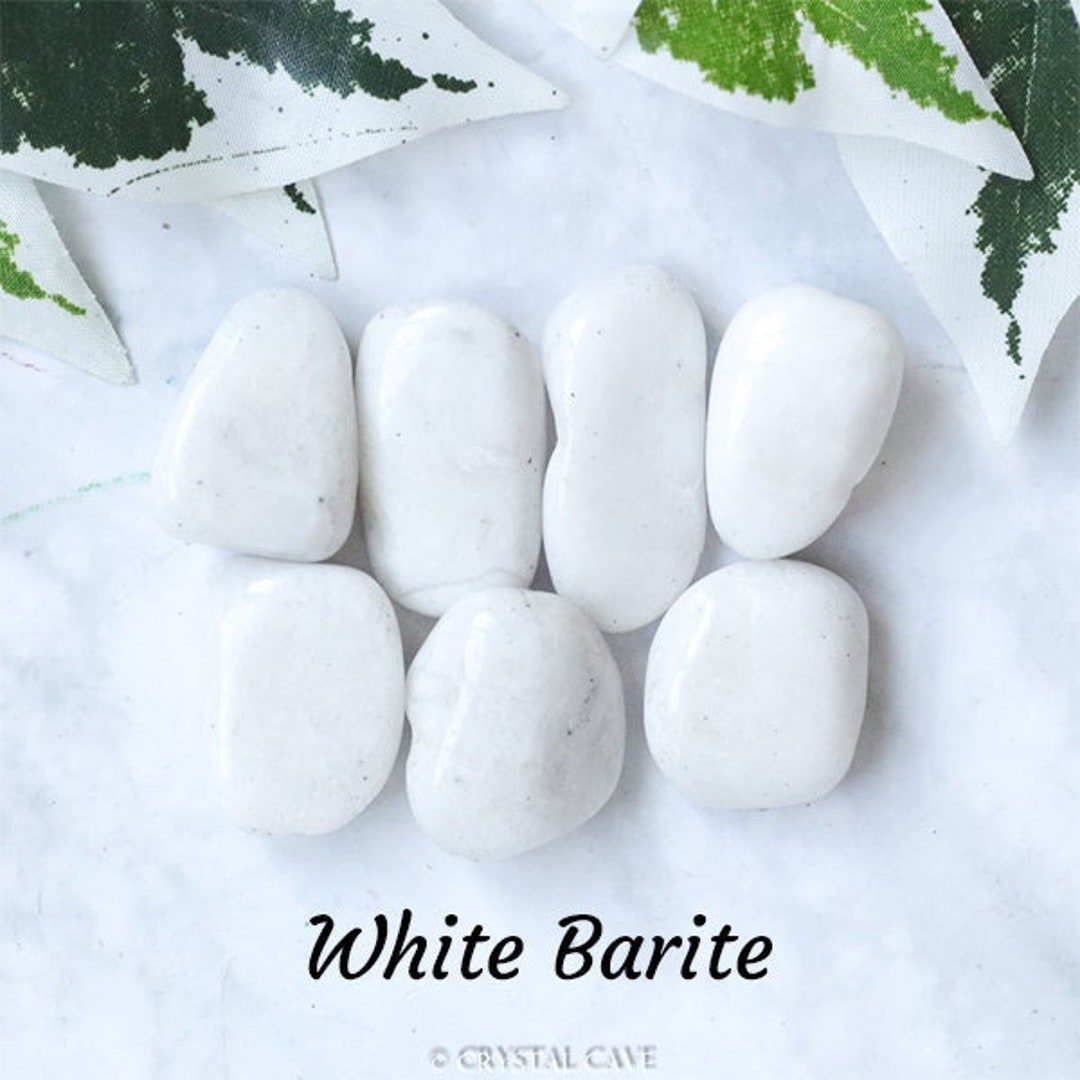 White Barite Crystal - Tumbled Stone - Polished Stone - Gemstone ...