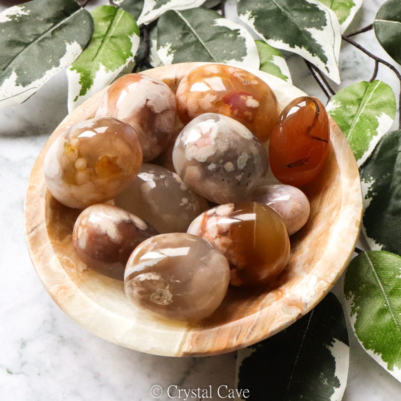 Flower Agate Crystal Tumbled Stone Polished Stone | Etsy