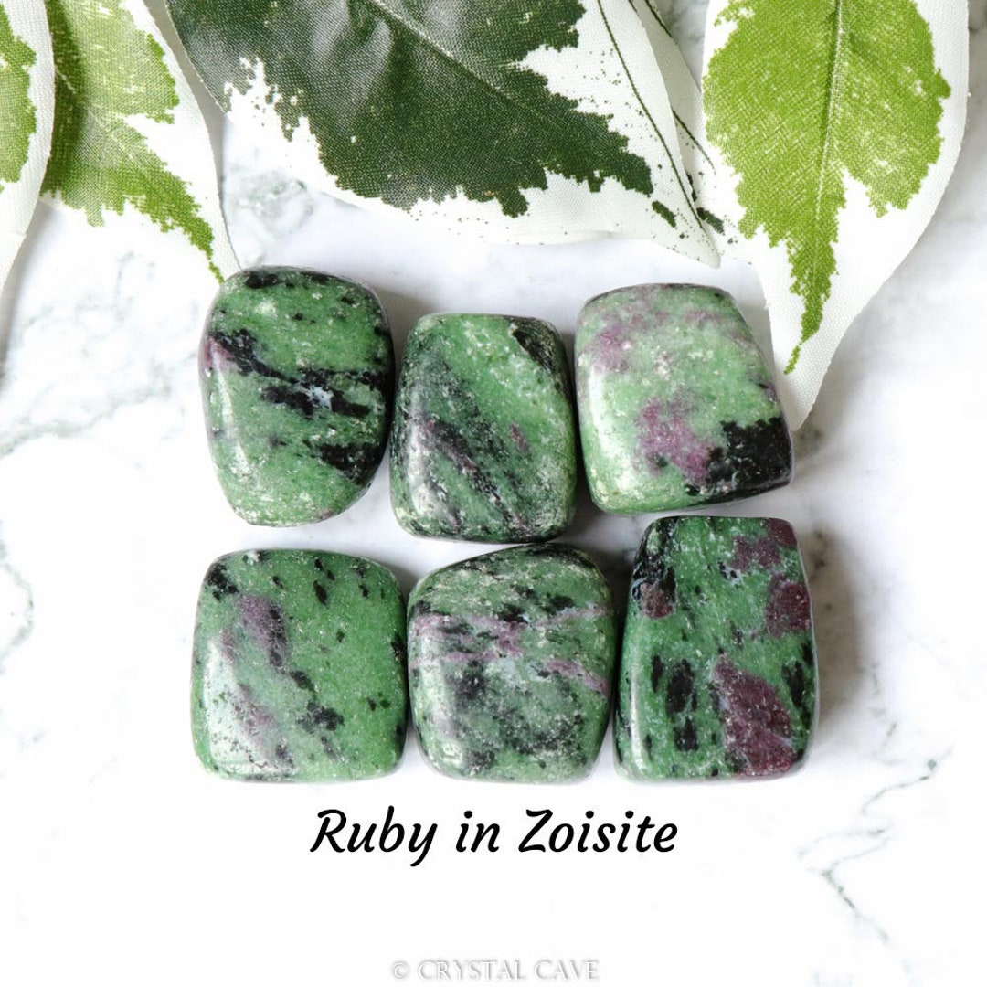 Ruby in Zoisite Crystal - Tumbled Stone - Polished Stone - Gemstone ...