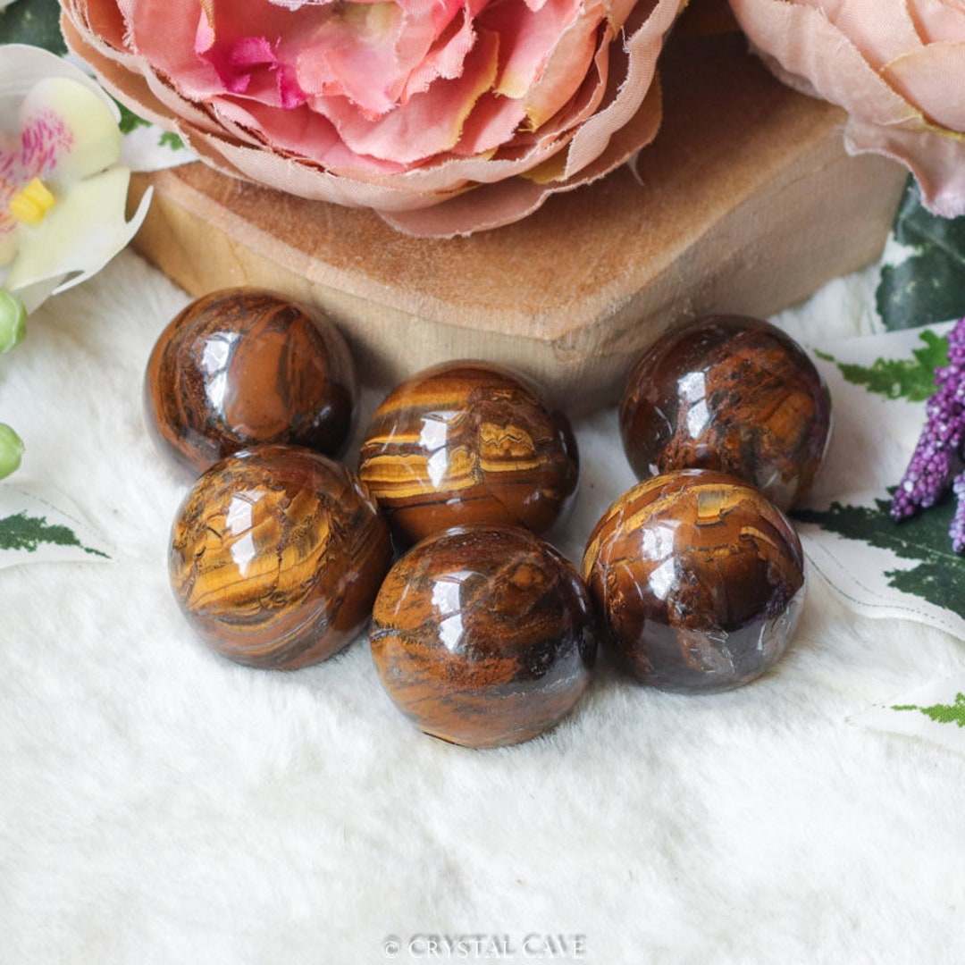 Tiger Iron Sphere Crystal Carving / 3cm 30mm Orb Ball Polished Stone ...